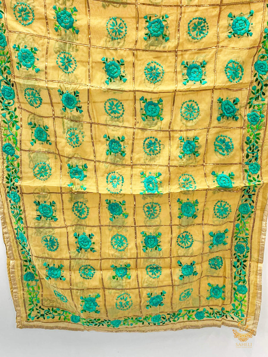 Heavy Work Raw Silk Fabric Handcrafted With Kashmiri Work Dupatta– Saheli Ethnic Indian Wear