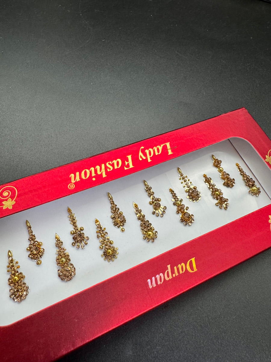 Golden stone Bindi with beautiful Stone work– Saheli Ethnic Indian Wear