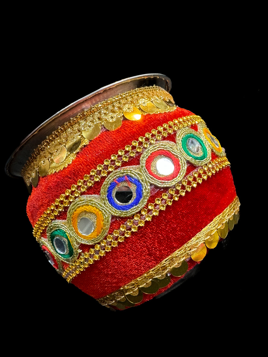Red color beautiful Decorated Shagun Gadvi/Lota– Saheli Ethnic Indian Wear