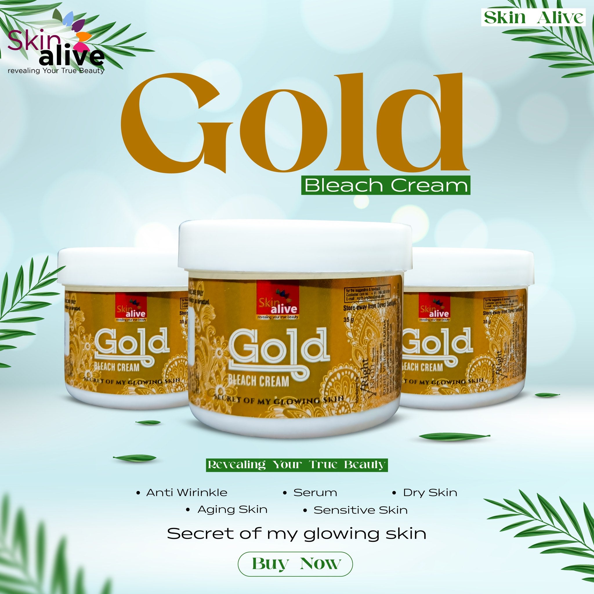 (Salon Pack)Skin Alive Gold Bleach Cream 250g– Saheli Ethnic Indian Wear