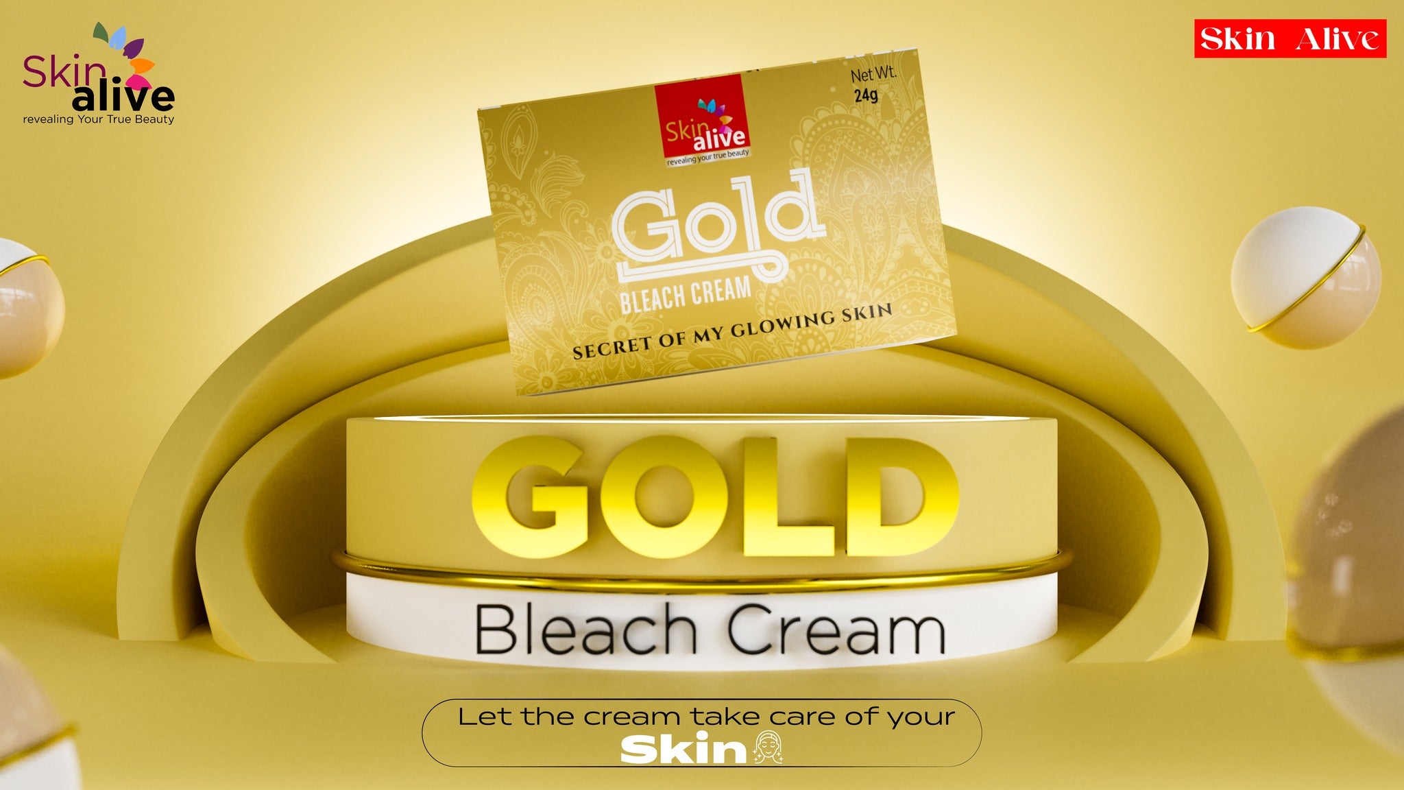 (Salon Pack)Skin Alive Gold Bleach Cream 250g– Saheli Ethnic Indian Wear