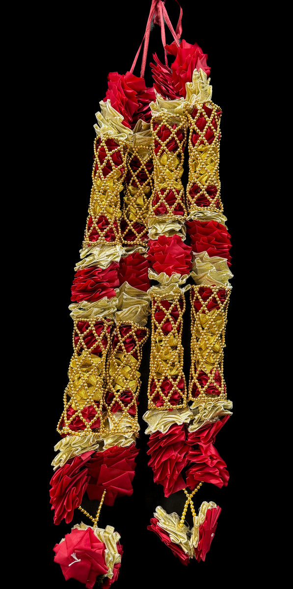 Maroon colour Wedding Garland/ Jaimala, Heavy artificial flowers with ...
