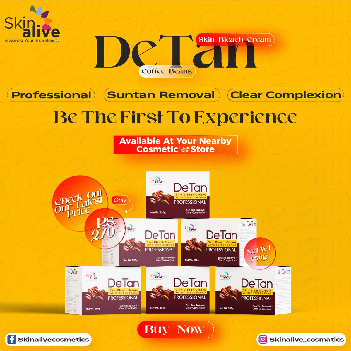 (Salon Pack)Skin Alive DE TAN Bleach Cream 250g– Saheli Ethnic Indian Wear