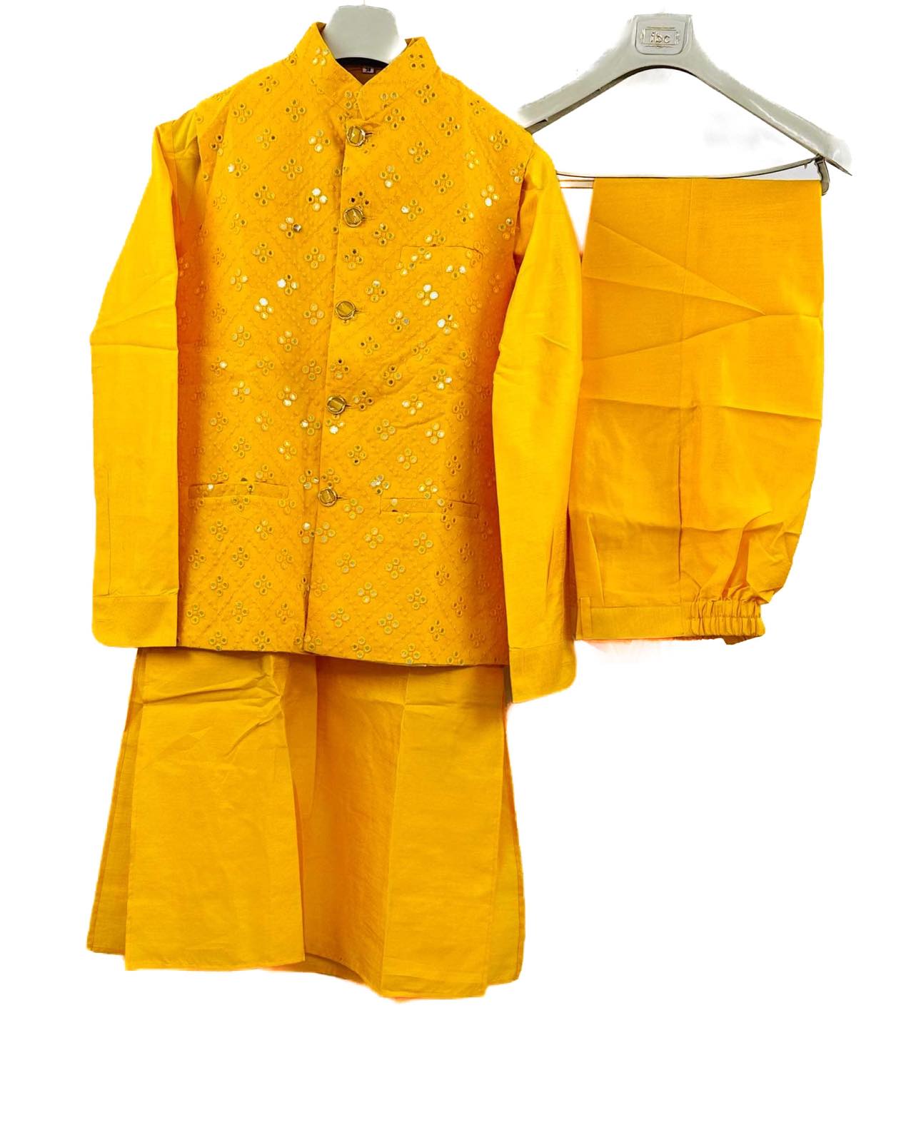 Mirror work Jacket with Raw Silk based Kurta & Pents– Saheli Ethnic ...