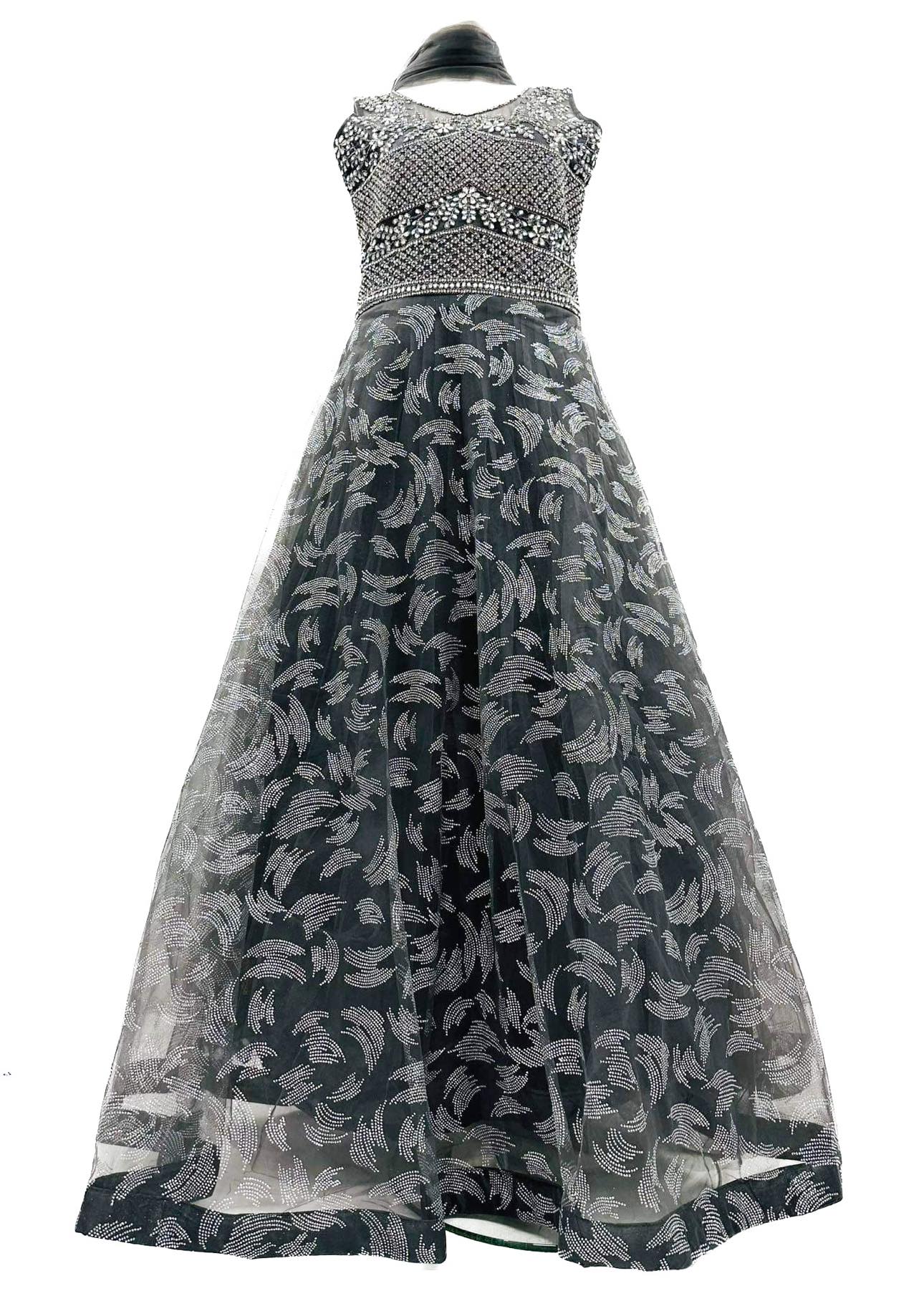 Netting based stone work party Gown– Saheli Ethnic Indian Wear