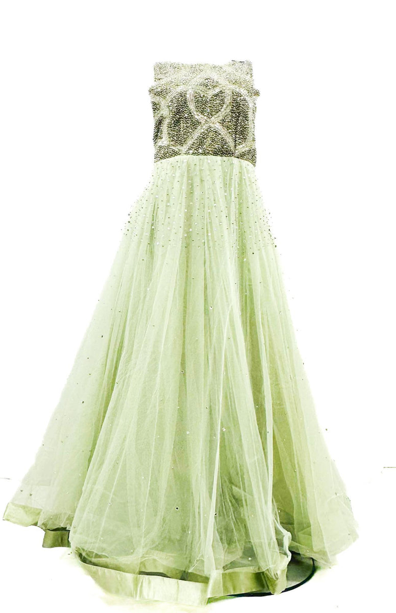 Netting based stone work party Gown– Saheli Ethnic Indian Wear