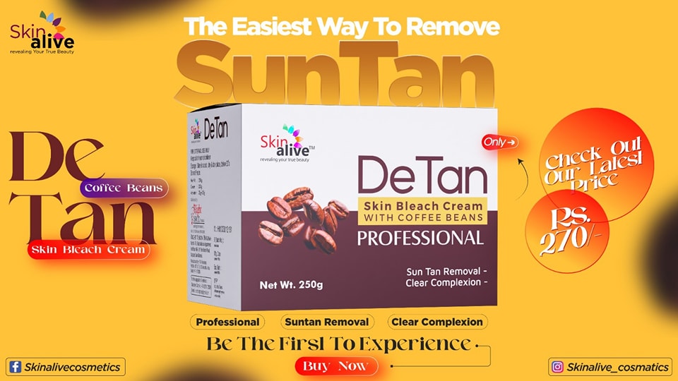 (Salon Pack)Skin Alive DE TAN Bleach Cream 250g– Saheli Ethnic Indian Wear