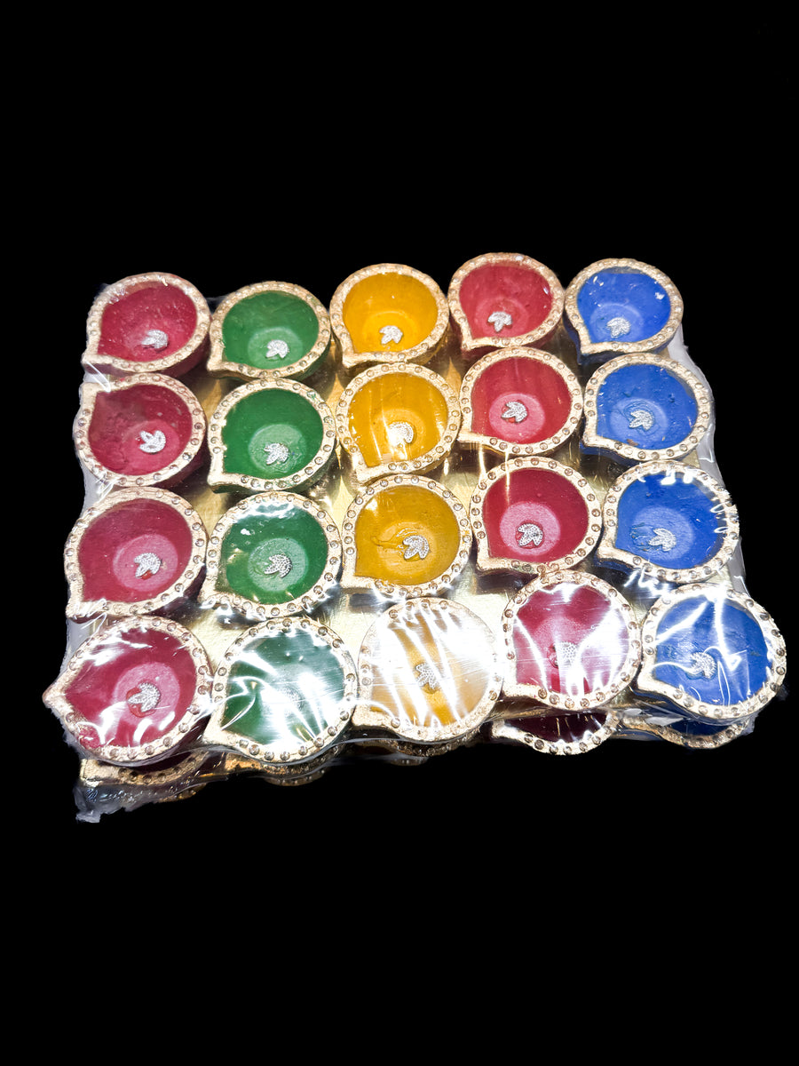 20 piece colour diya Natural Clay Traditional (Diwali Ke Diye) price p ...