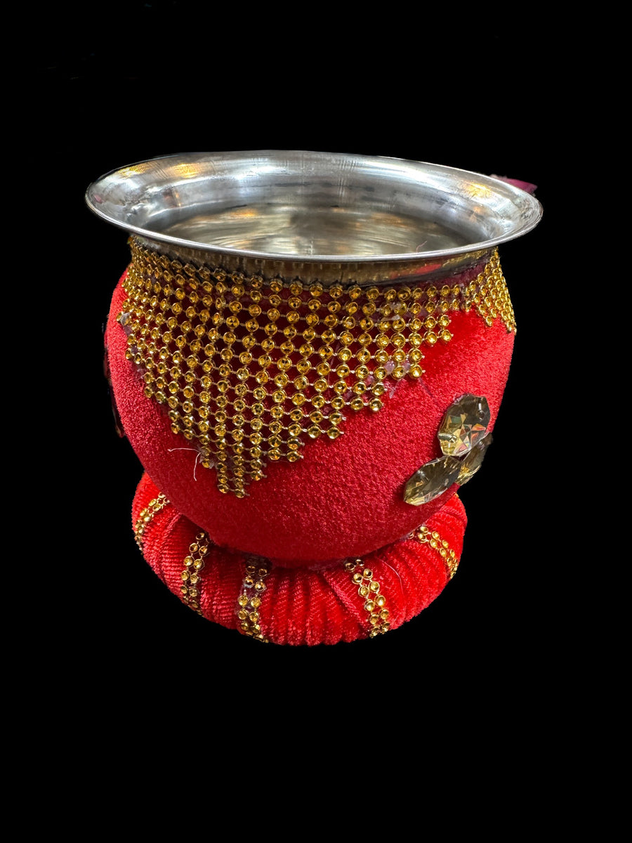 Red color beautiful Decorated Shagun Gadvi/Lota– Saheli Ethnic Indian Wear