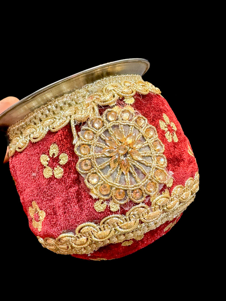 Red color beautiful Decorated Shagun Gadvi/Lota– Saheli Ethnic Indian Wear