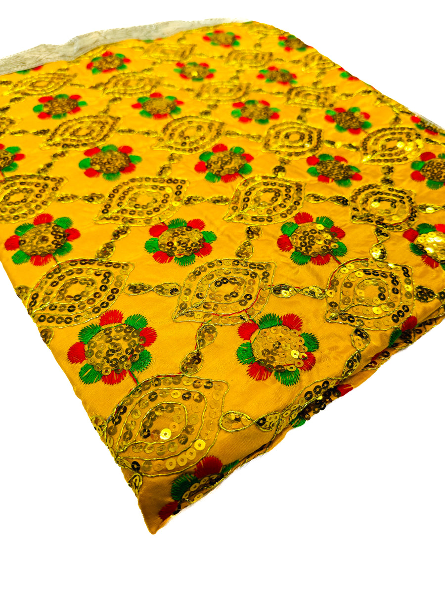 Silk Based heavy Embroidery Work with sequined design work Rumala Sahi ...