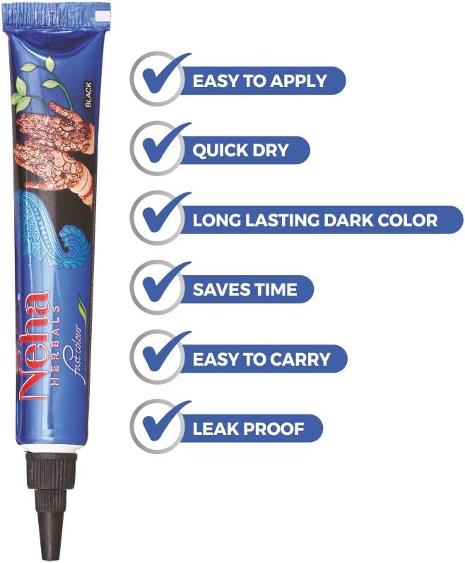 Neha Fast Henna Black Mehndi Cone– Saheli Ethnic Indian Wear