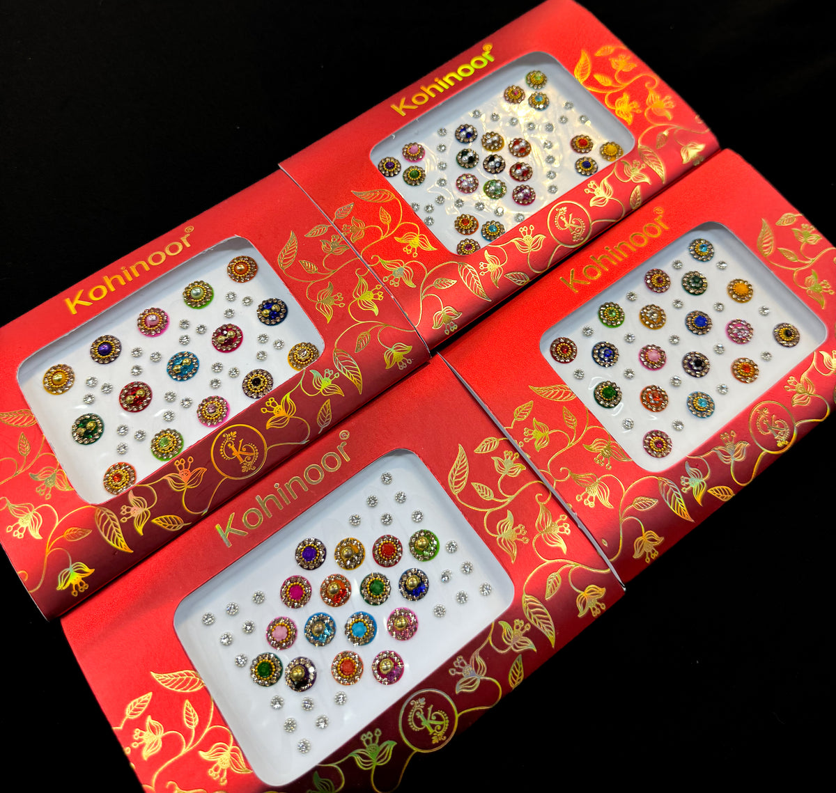 Golden stone Multicoloured Bindi(price per pack)– Saheli Ethnic Indian Wear