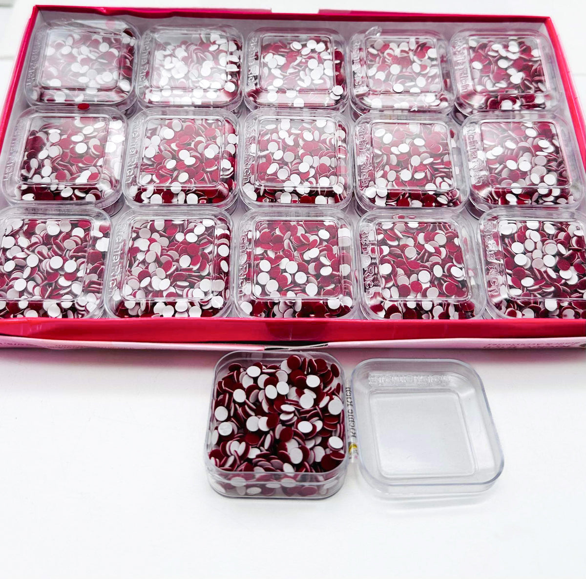Maroon color Bindi box (approximately 400+ Bindi in one Box) Peel of w ...