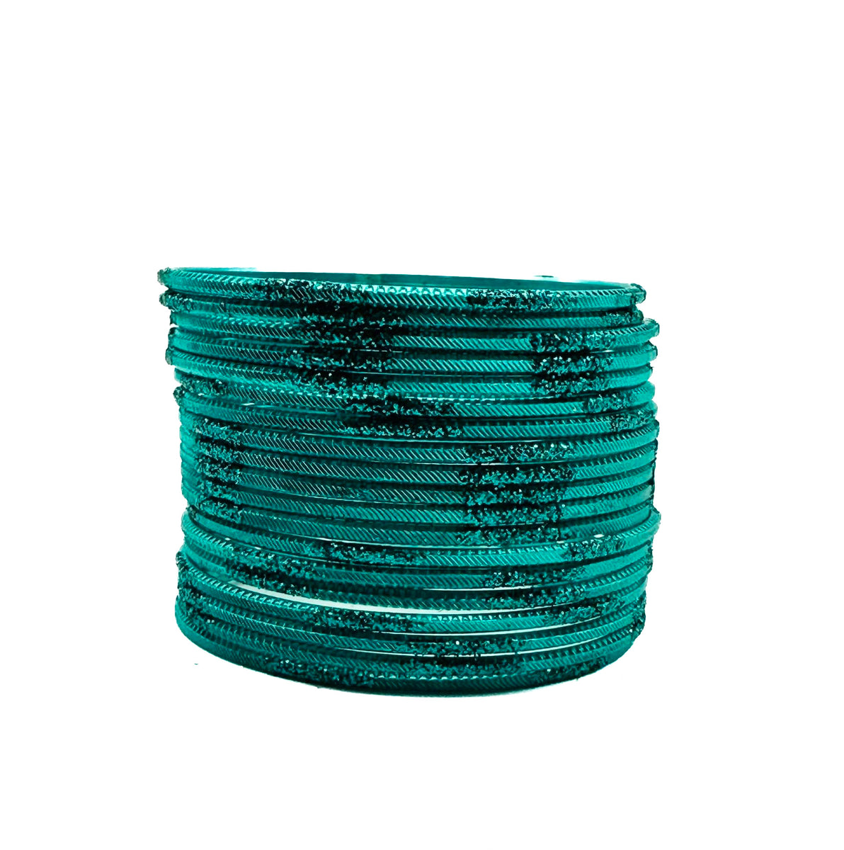 Teal color kids shimmery metal bangles (2 dozen in one pack)– Saheli ...