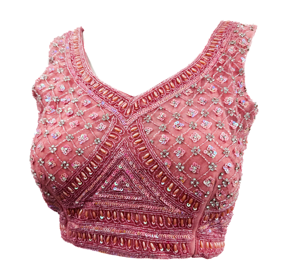 Size 38(Upto 40)Pearls beaded with sequined work heavy hand work desig ...