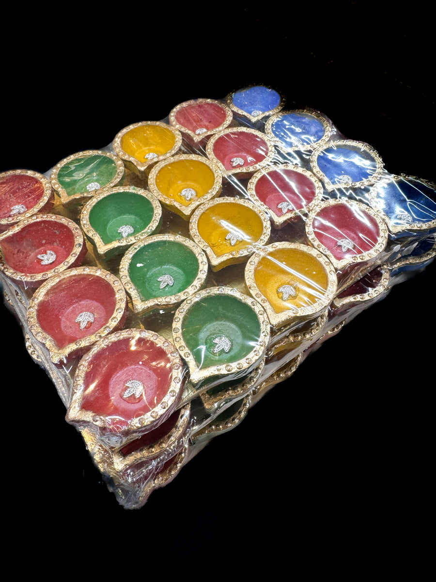 20 piece colour diya Natural Clay Traditional (Diwali Ke Diye) price p ...