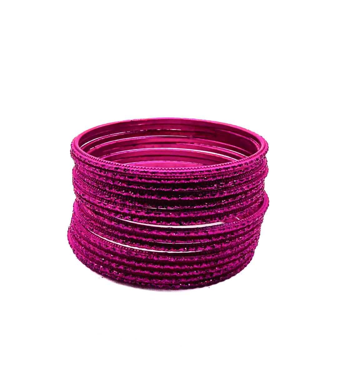 Hot Pink (Rani)color kids plain Shiny Metal bangles (2 dozen in one pa ...
