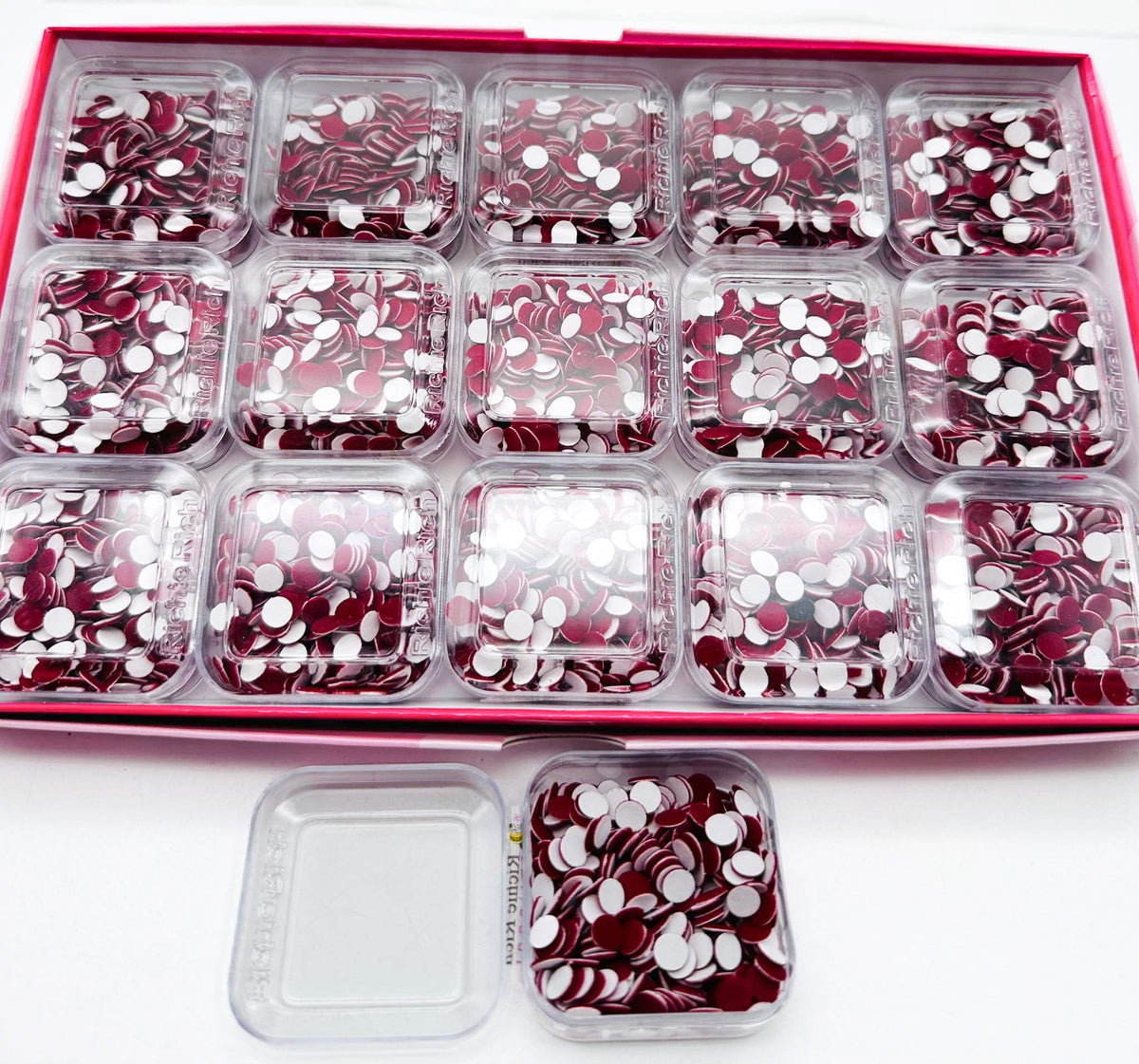 Maroon color Bindi box (approximately 400+ Bindi in one Box) Peel of w ...