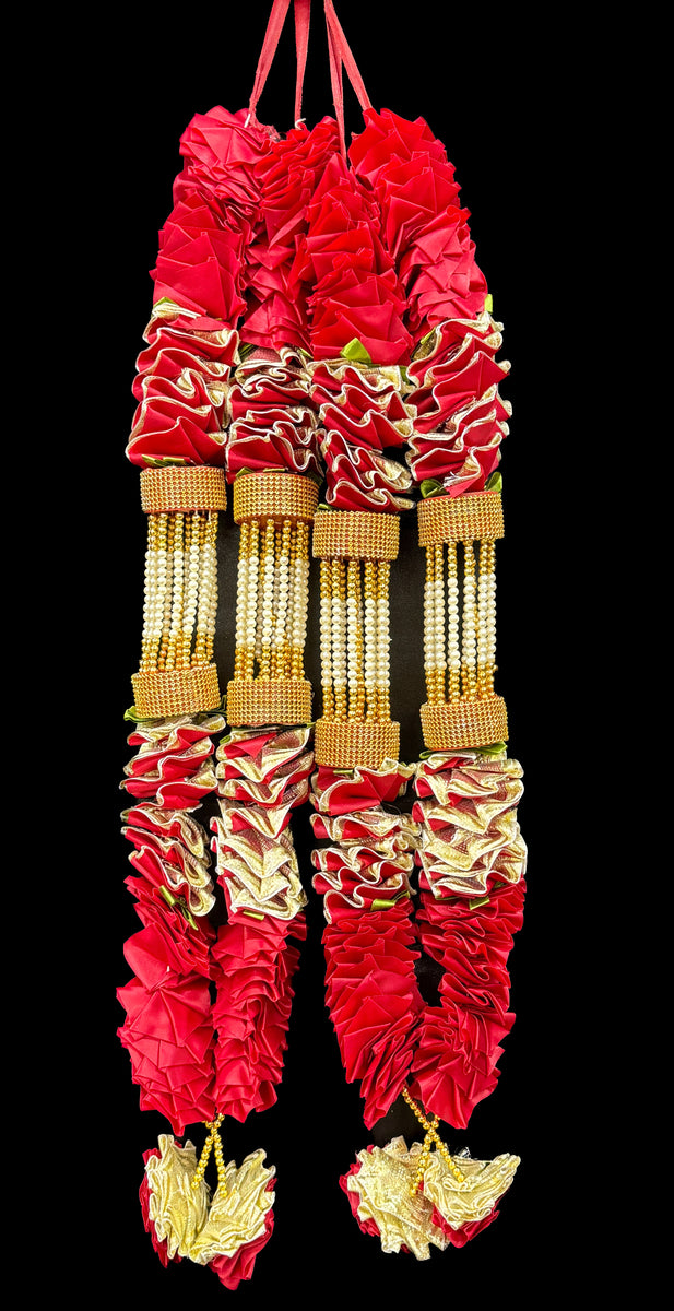 Wedding Garland/ Jaimala, Heavy artificial flowers with Pearl work (Co ...