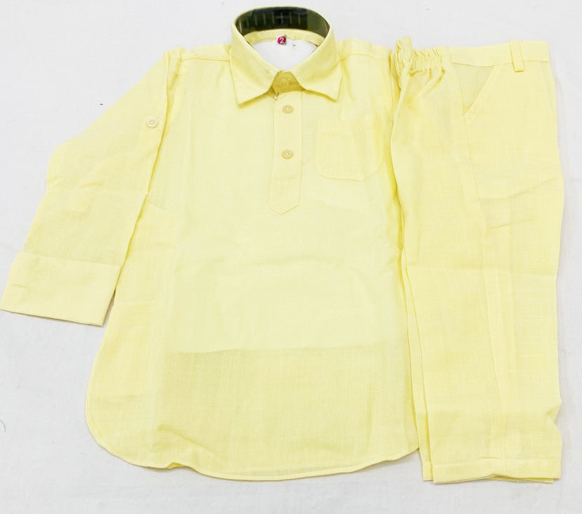 Yellow Colour Cotton Based Kurta Pent Set– Saheli Ethnic Indian Wear
