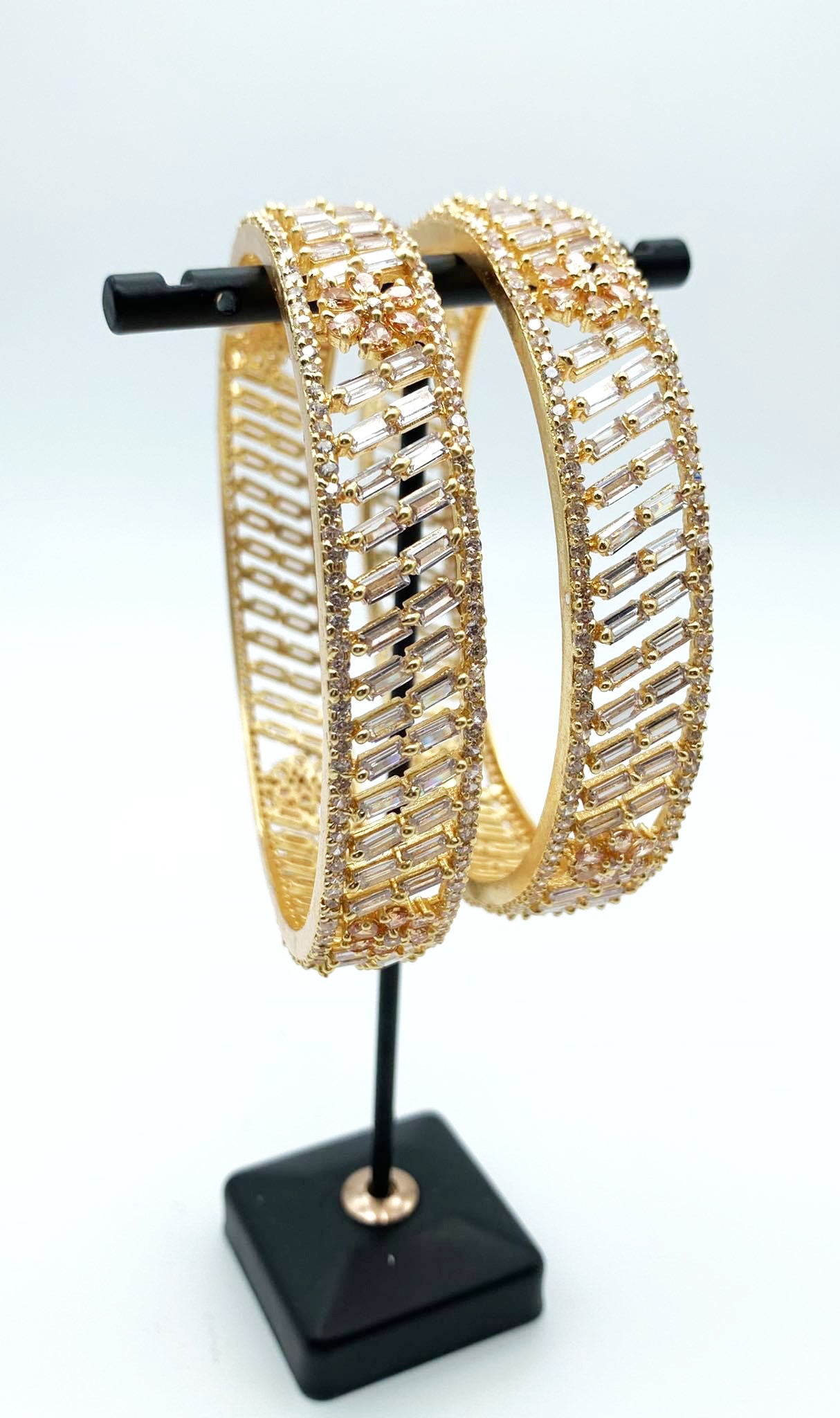 Golden and silver design American diamond Kade (2 KAde)– Saheli Ethnic ...