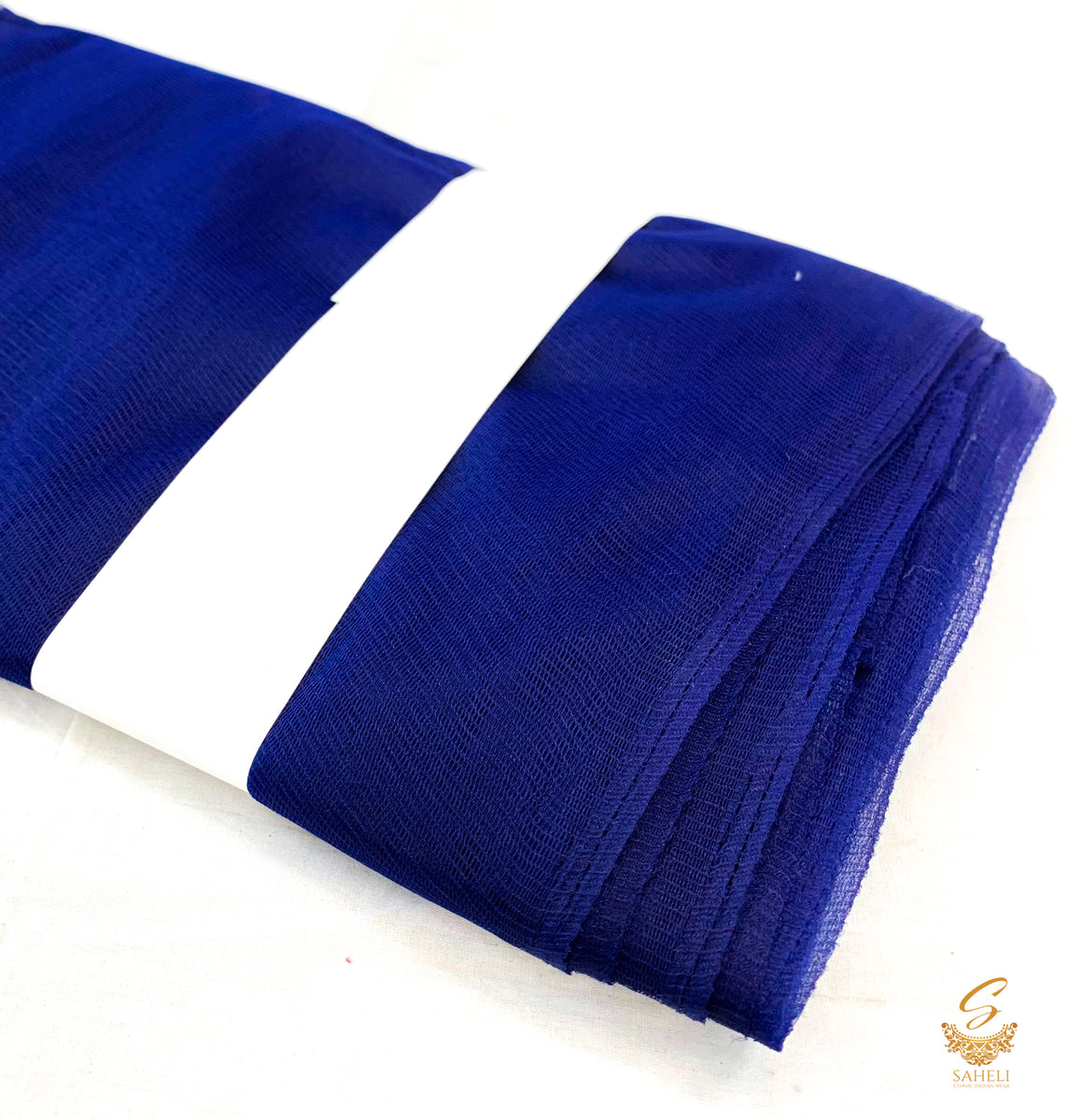 Dark blue colour netting Fabric (per meter)146cm width– Saheli Ethnic ...
