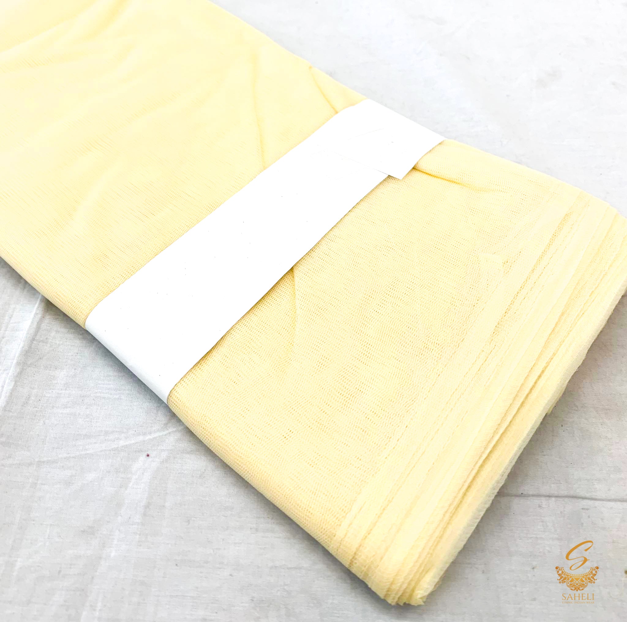 Cream colour netting Fabric (per meter)146cm width– Saheli Ethnic ...