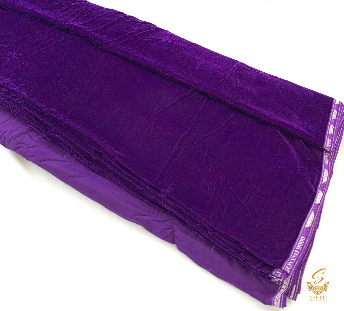 Dark Violet colour velvet fabric (per meter)– Saheli Ethnic Indian Wear