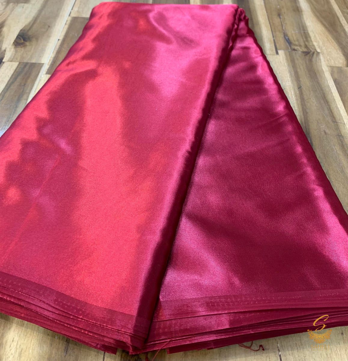 Maroon colour Satin Silk beautiful soft fabric(Per meter) 112cm width ...