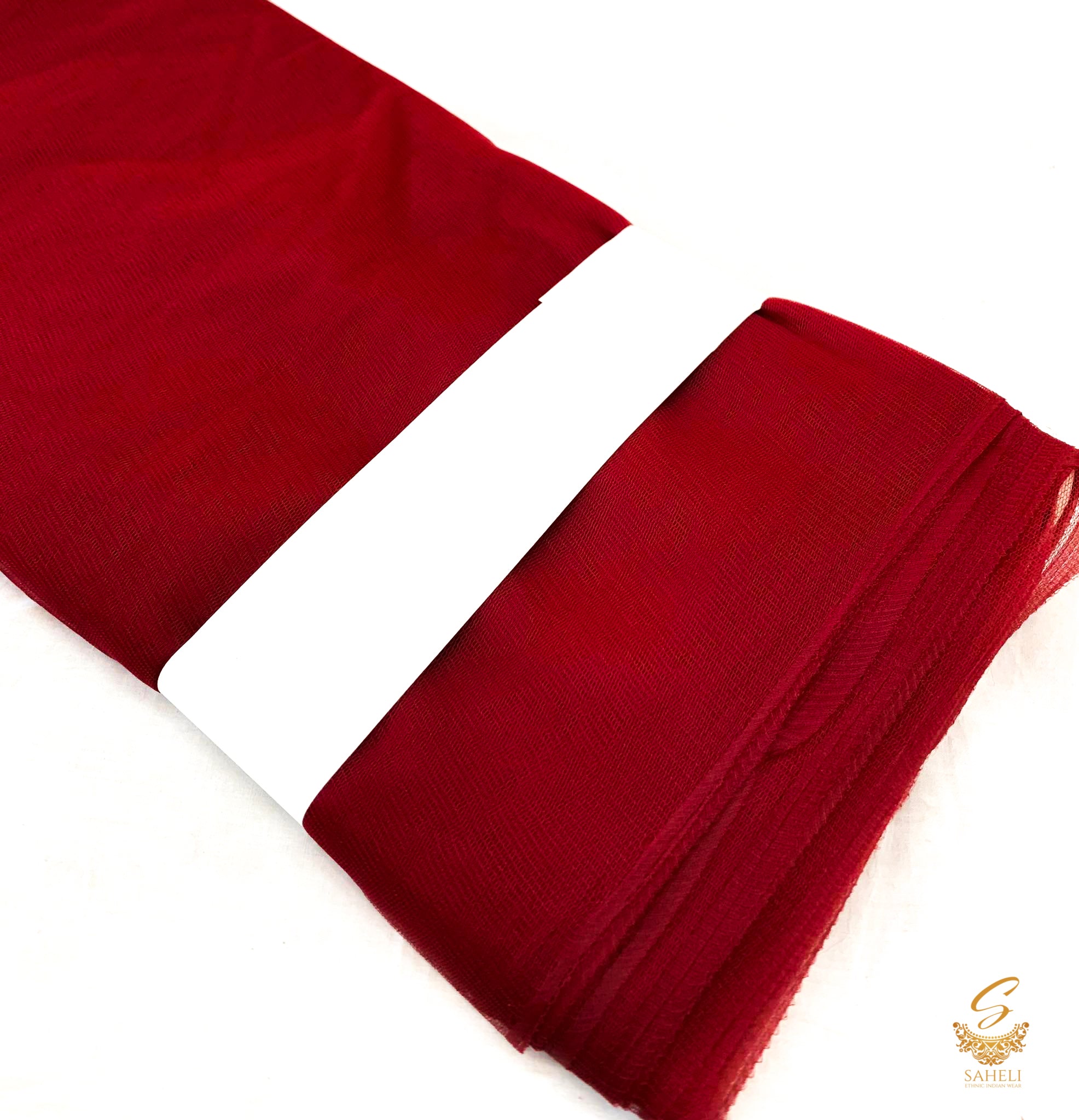 Dark MAroon colour netting Fabric (per meter) 146cm width– Saheli ...