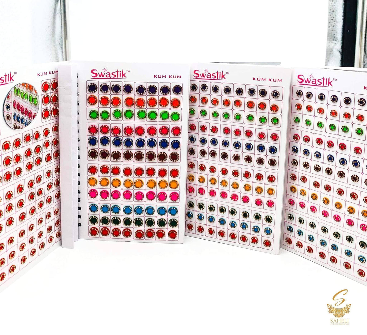 Beautiful Stone/Velvet Bindi Book Multi Colours Different Sizes Differ ...