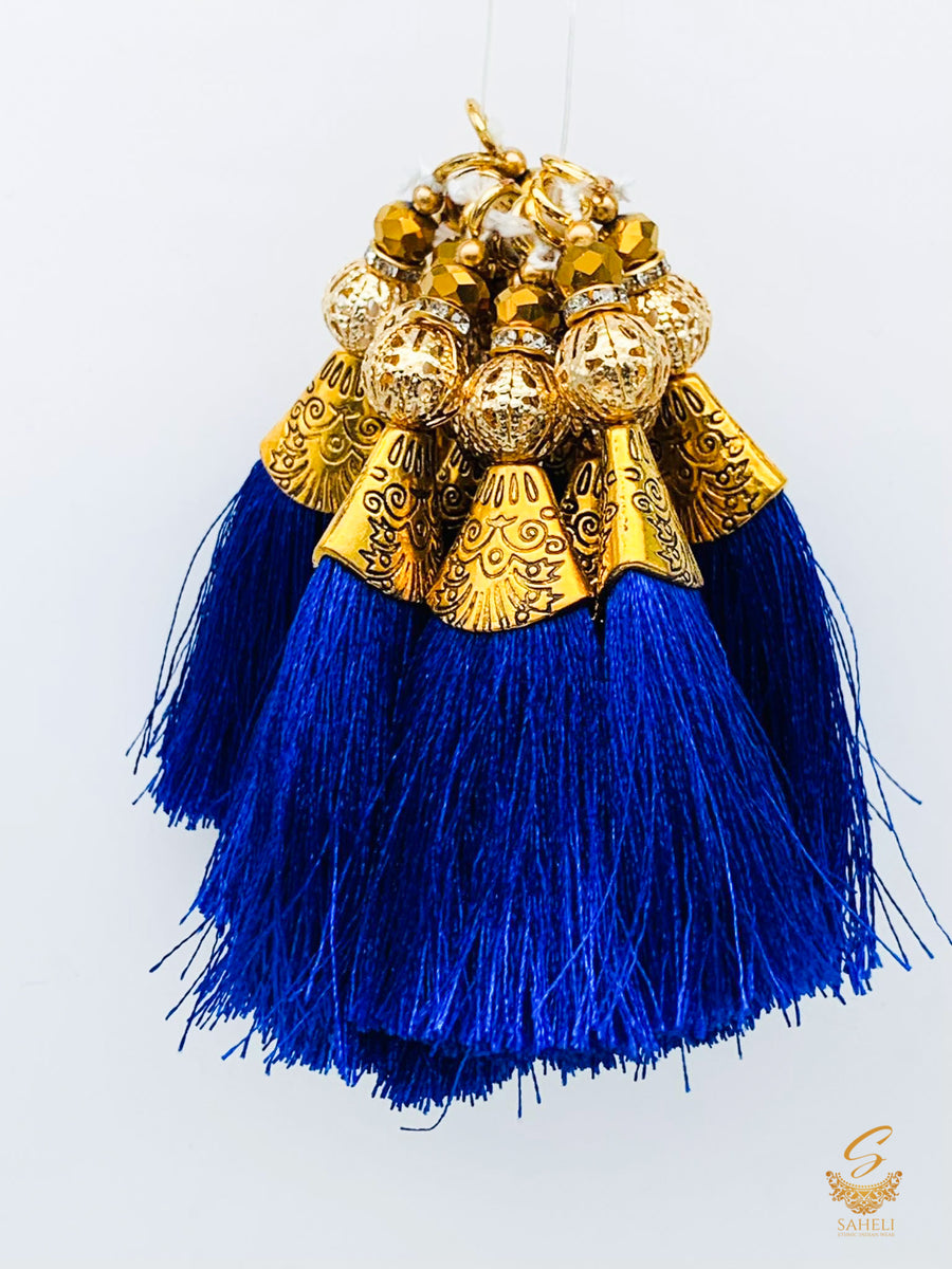 Royal Blue Colour Tassels/Latkans (In Pair)– Saheli Ethnic Indian Wear