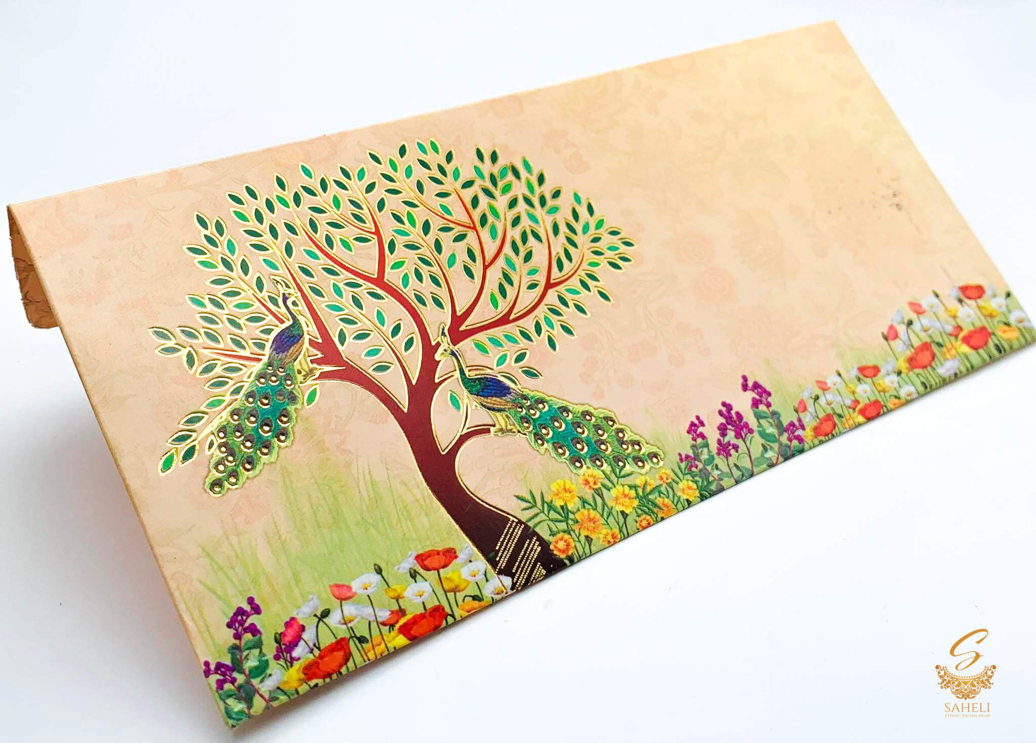 Peacock design Shagun Envelope– Saheli Ethnic Indian Wear