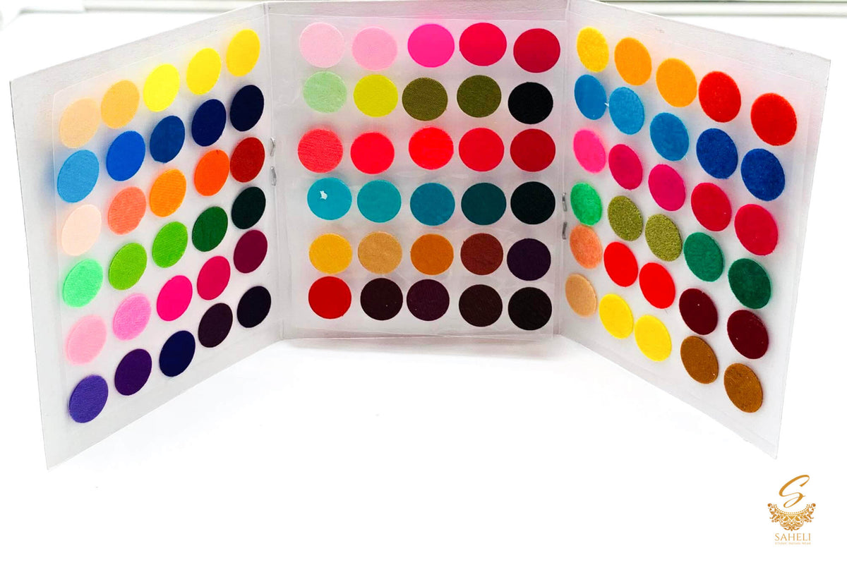 Plain Multi Coloured Round Bindi Big Size– Saheli Ethnic Indian Wear