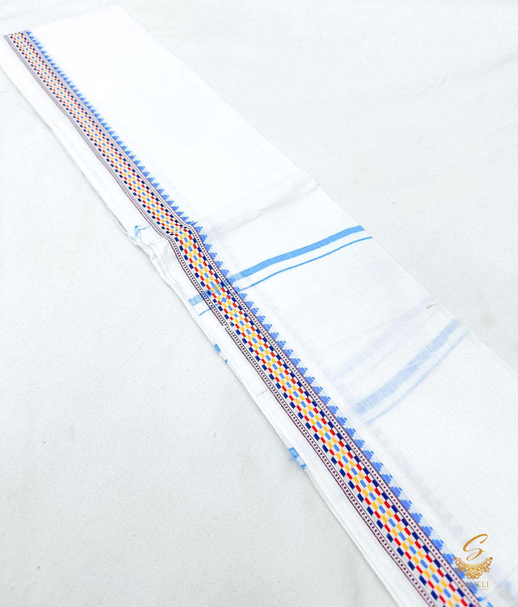 White colour cotton based 2 mtr Gamcha(Upvastram for Dhoti )– Saheli ...