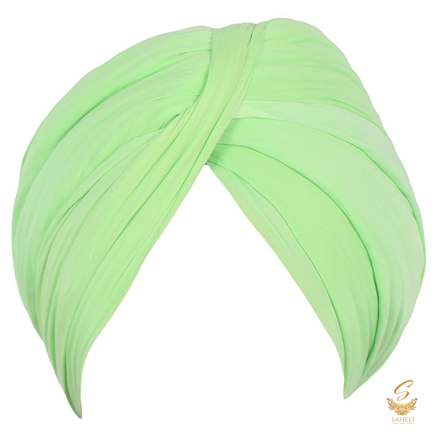 Lite green Colour Pure Full Voile Turban Fabric ($5 Per Meter)– Saheli ...