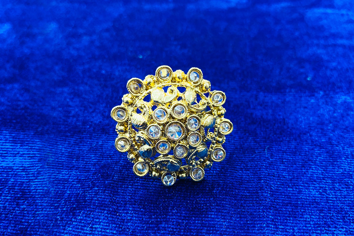 Large pilki stone ring ( size adjustable )– Saheli Ethnic Indian Wear