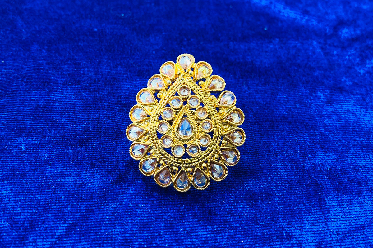 Large polki stone ring ( size adjustable)– Saheli Ethnic Indian Wear